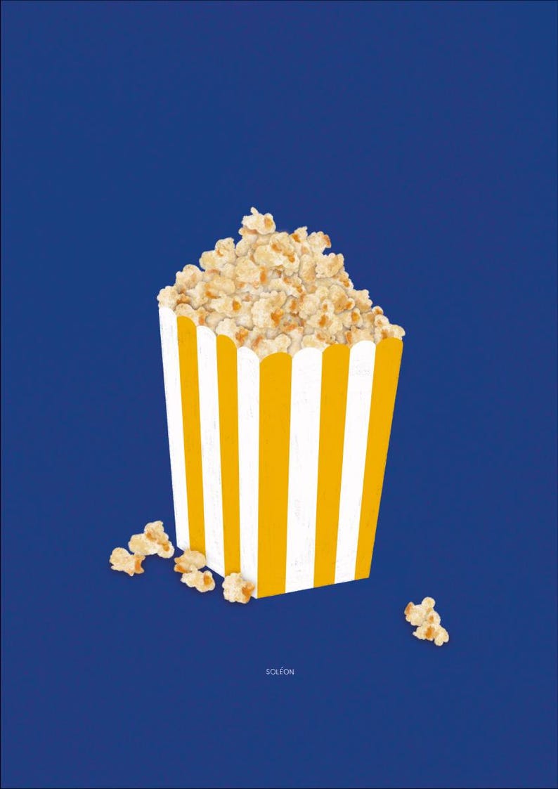 Popcorn Printable Poster • Kitchen Wall Art • Pop Decor • Printable ...