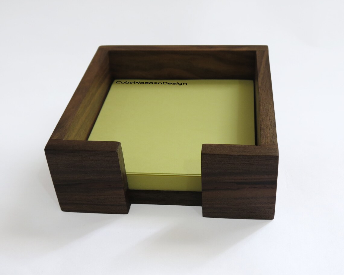 Post It Note Holder for 3*3 Inch,wooden Memo Block Holder, Sticky Note ...