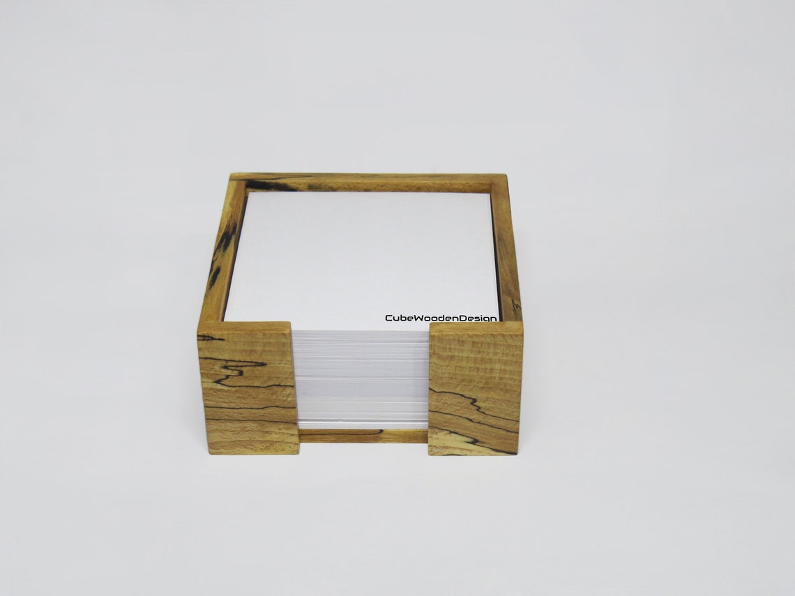 Wooden Memo Block Holder, Sticky Note Paper Holder, Beech Box, Office ...