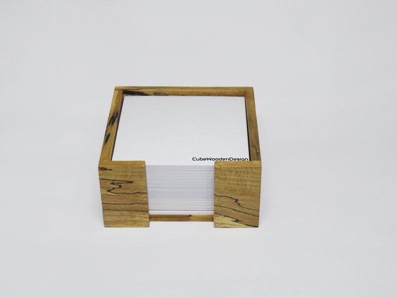 Wooden Memo Block Holder, Sticky Note Paper Holder, Beech Box, Office ...