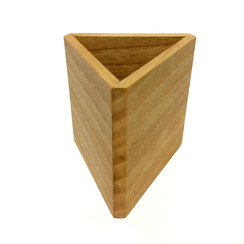 Wooden Pencil Holder Ash Wood Triangle, Triangular Prism Desktop ...