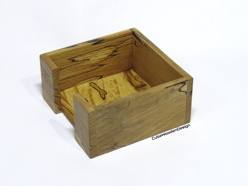 Wooden Memo Block Holder, Sticky Note Paper Holder, Beech Box, Office ...