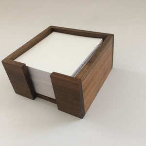 Wooden Memo Block Holder, Sticky Note Paper Holder, Walnut Box, for 3.5 ...