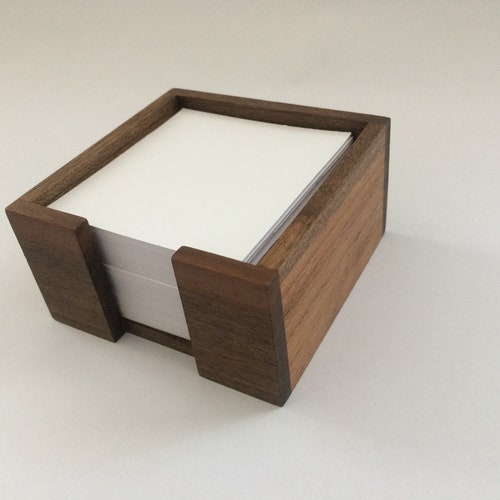 Wooden Memo Block Holder Sticky Note Paper Holder Walnut - Etsy