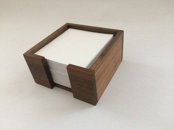Wooden Memo Block Holder Sticky Note Paper Holder Walnut | Etsy