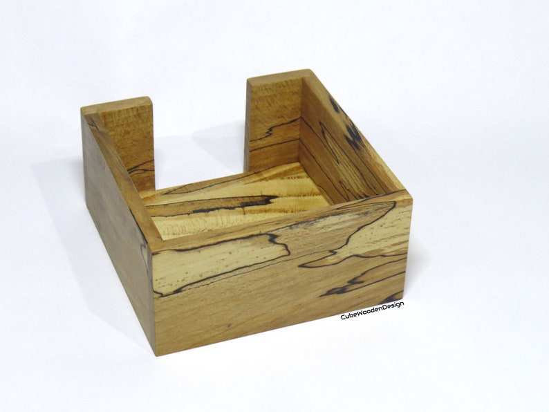 Wooden Memo Block Holder, Sticky Note Paper Holder, Beech Box, Office ...