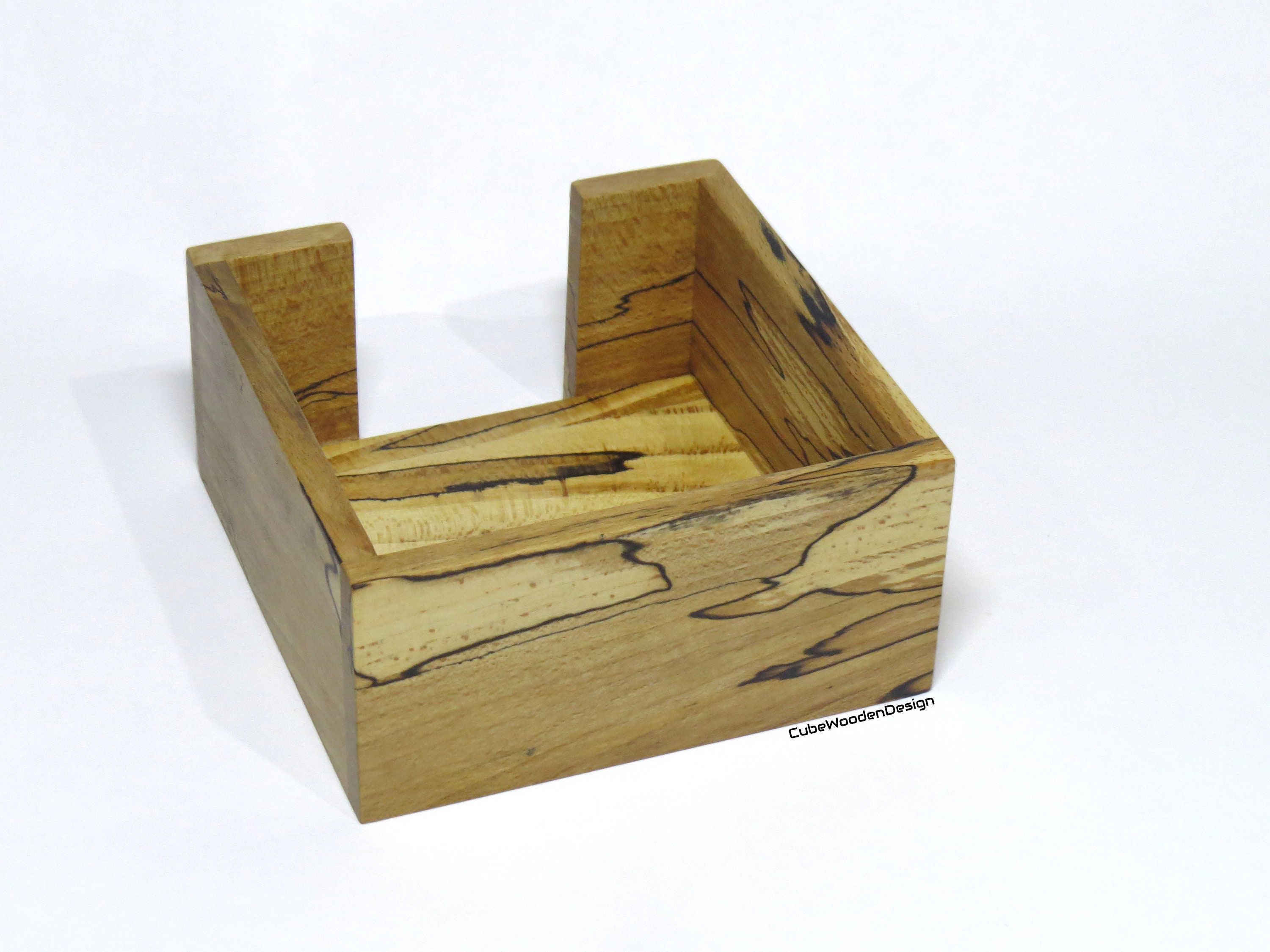 Wooden Memo Block Holder, Sticky Note Paper Holder, Beech Box, Office ...