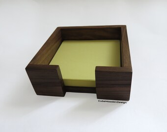 Wooden Memo Block Holder Sticky Note Paper Holder Walnut - Etsy