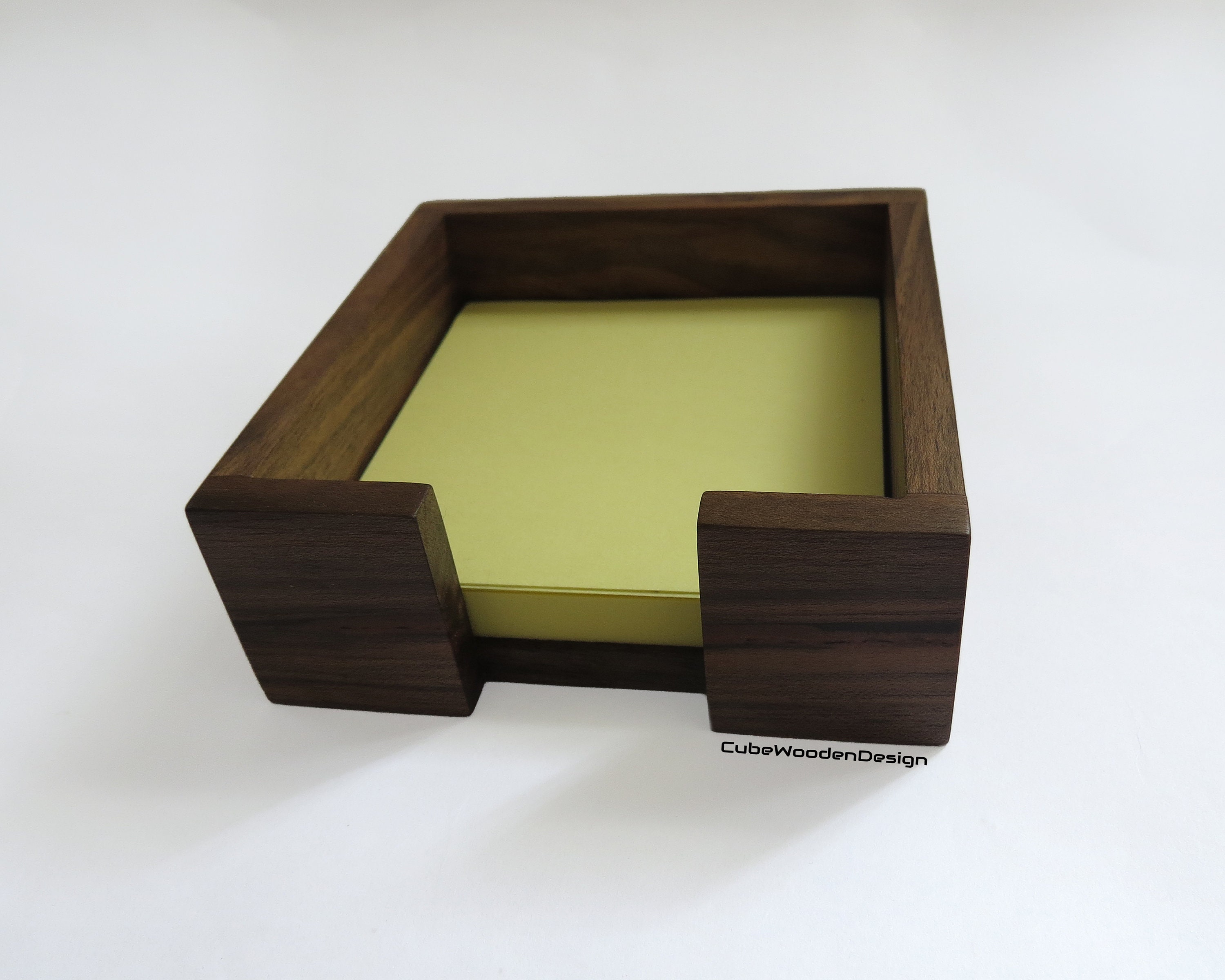 Post It Note Holder for 3*3 Inch,wooden Memo Block Holder, Sticky Note ...