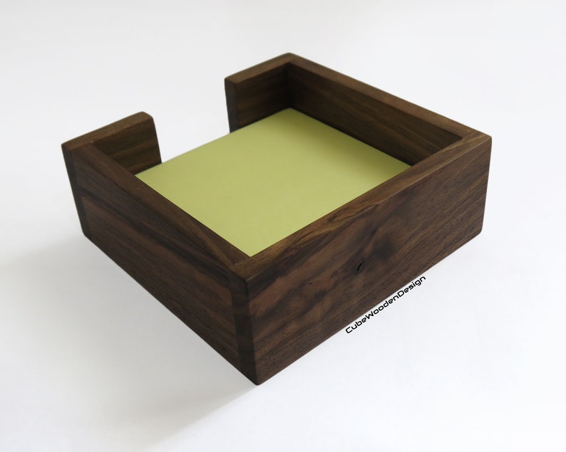 Post It Note Holder for 3*3 Inch,wooden Memo Block Holder, Sticky Note ...