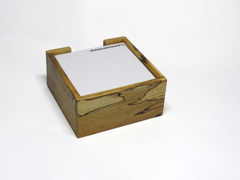 Wooden Memo Block Holder, Sticky Note Paper Holder, Beech Box, Office ...