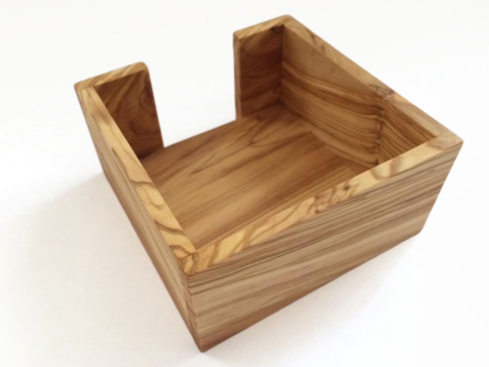 Olive Wood Memo Block Holder, Sticky Note Paper Holder, Wooden Box ...