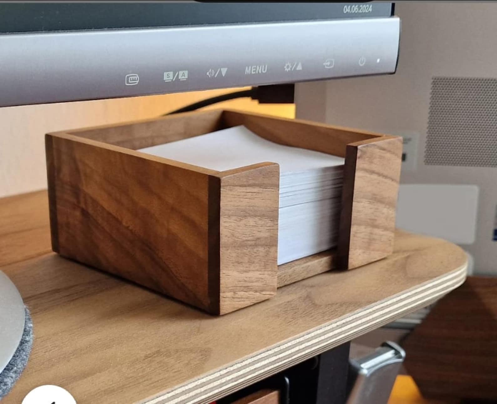 Post It Note Holder ,wooden Memo Block Holder, for 4"*4" Paper Sticky ...