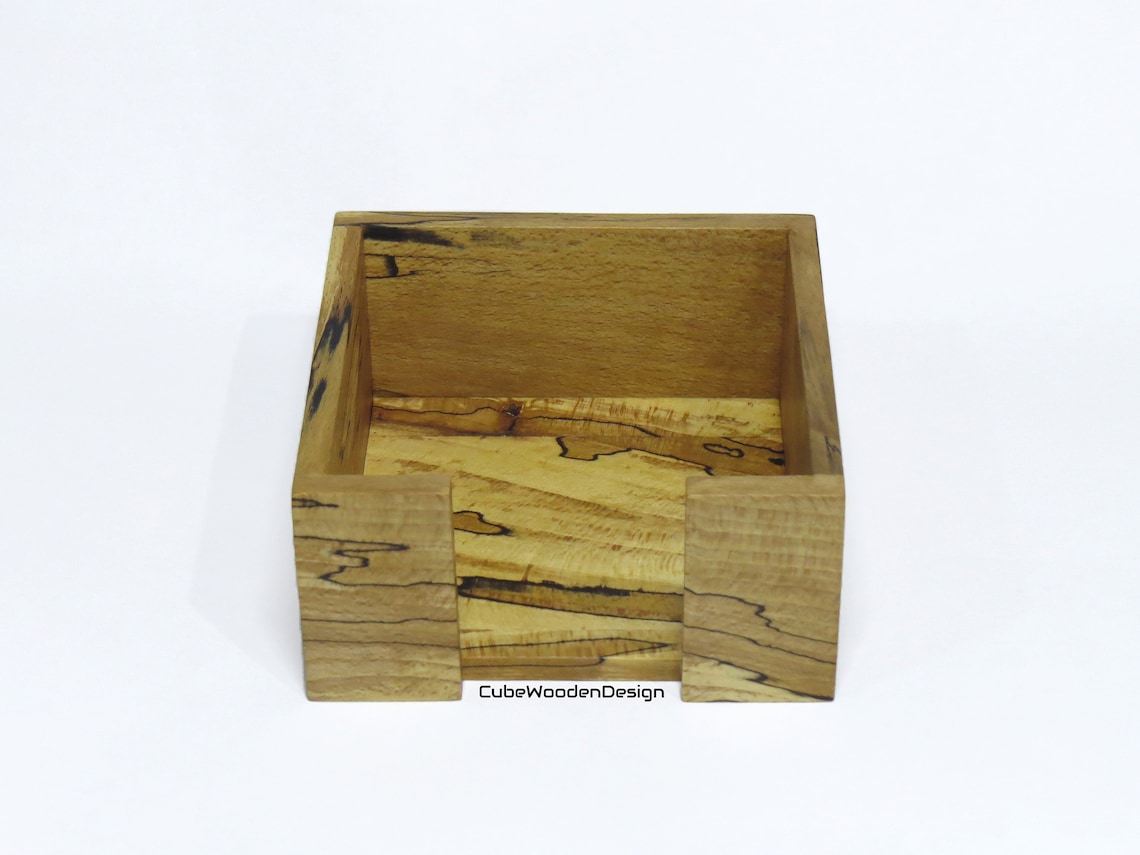 Wooden Memo Block Holder, Sticky Note Paper Holder, Beech Box, Office ...