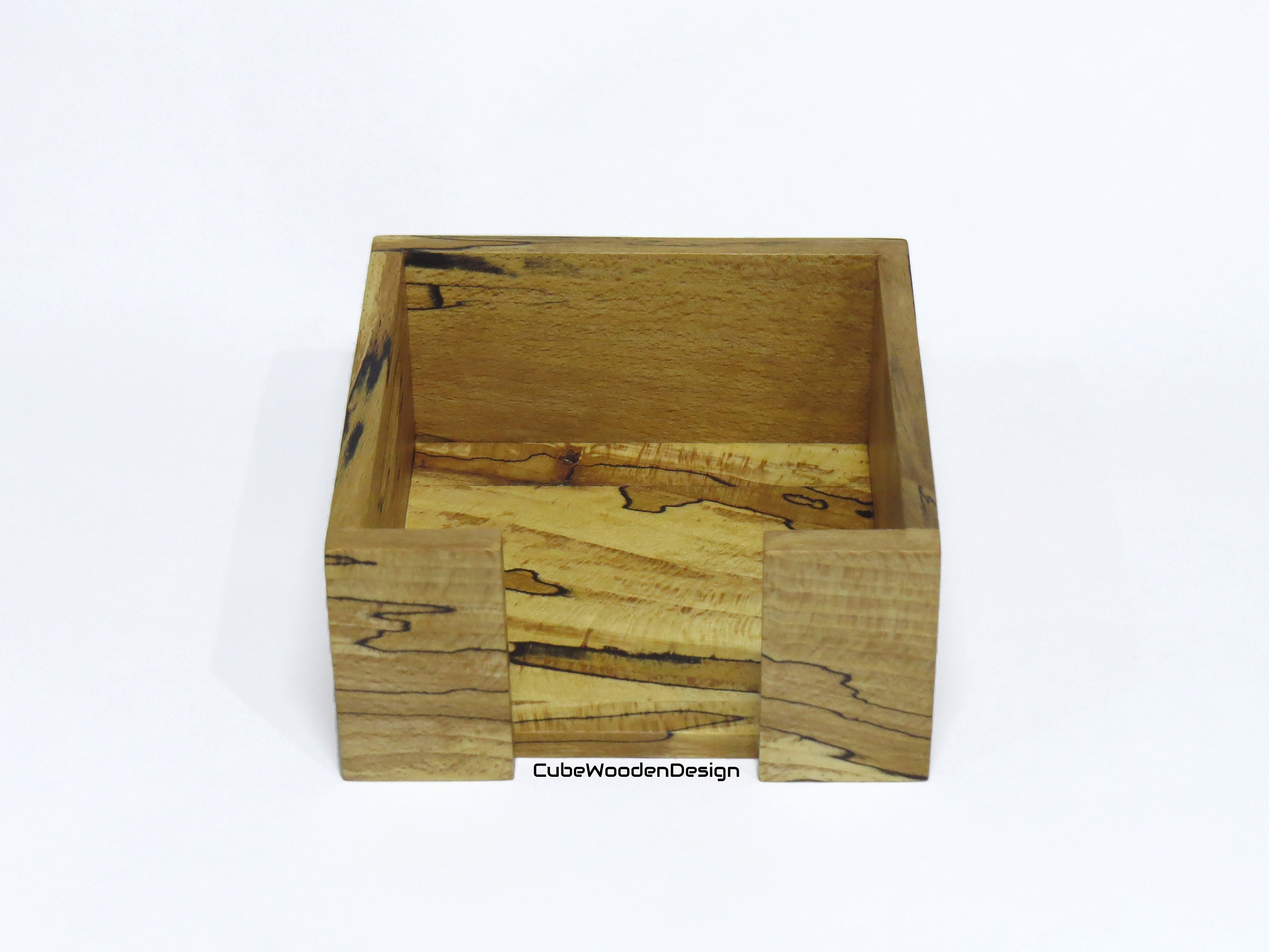 Wooden Memo Block Holder, Sticky Note Paper Holder, Beech Box, Office ...