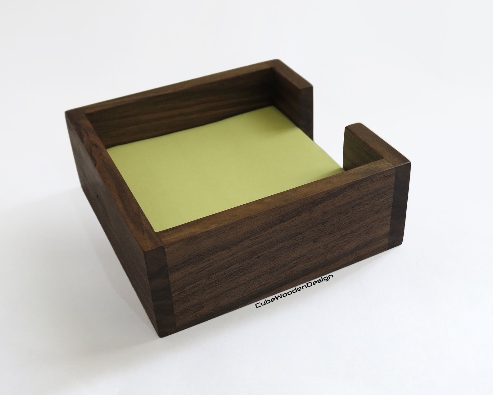 Post It Note Holder for 3*3 Inch,wooden Memo Block Holder, Sticky Note ...