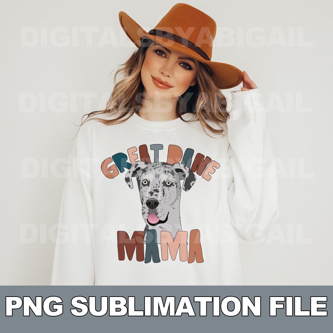 Great Dane Mama PNG Boho Grey and Black Great Dane Sublimation File Dog ...