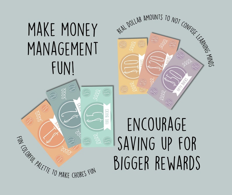 Kids Reward Bucks Editable Design Printable Mom Bucks - Etsy