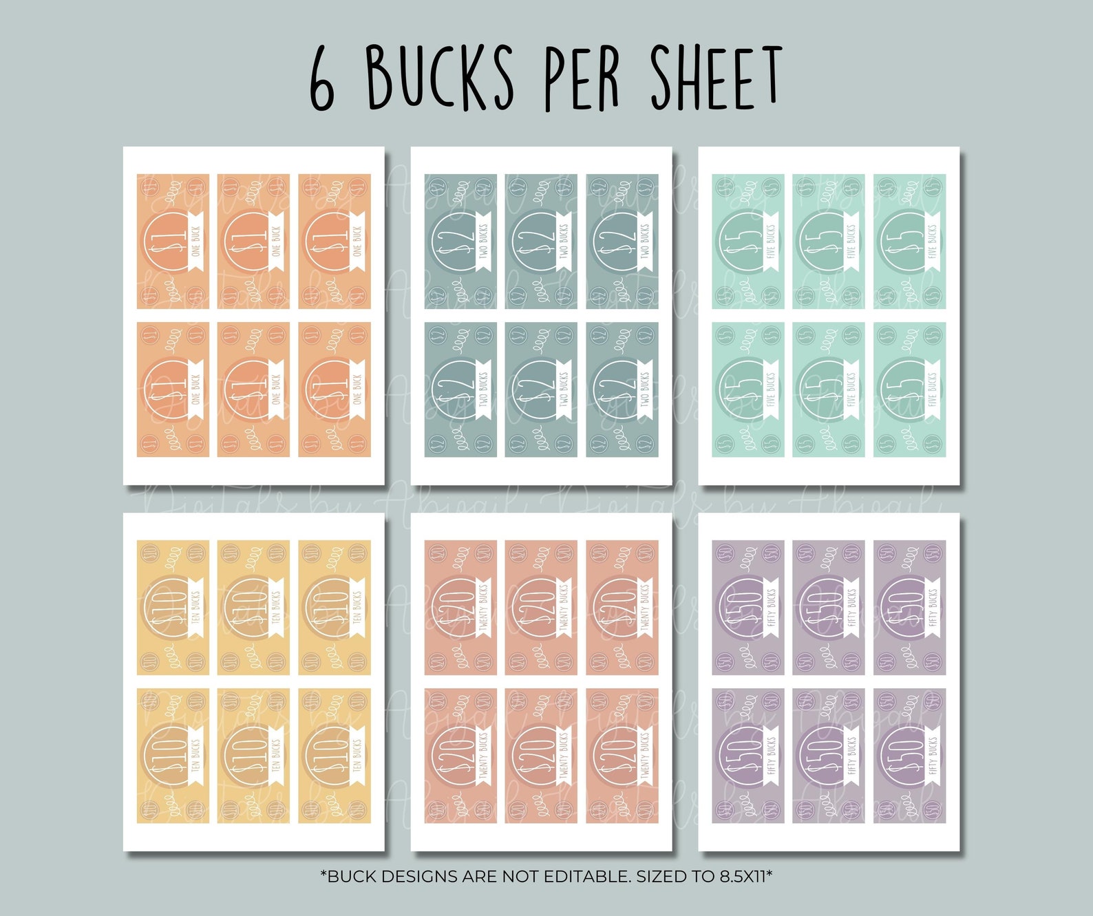 Kids Reward Bucks Editable Design Printable Mom Bucks - Etsy