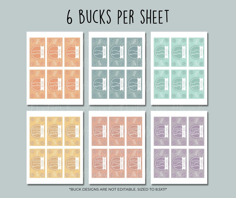 Kids Reward Bucks Editable Design Printable Mom Bucks Reward System for ...