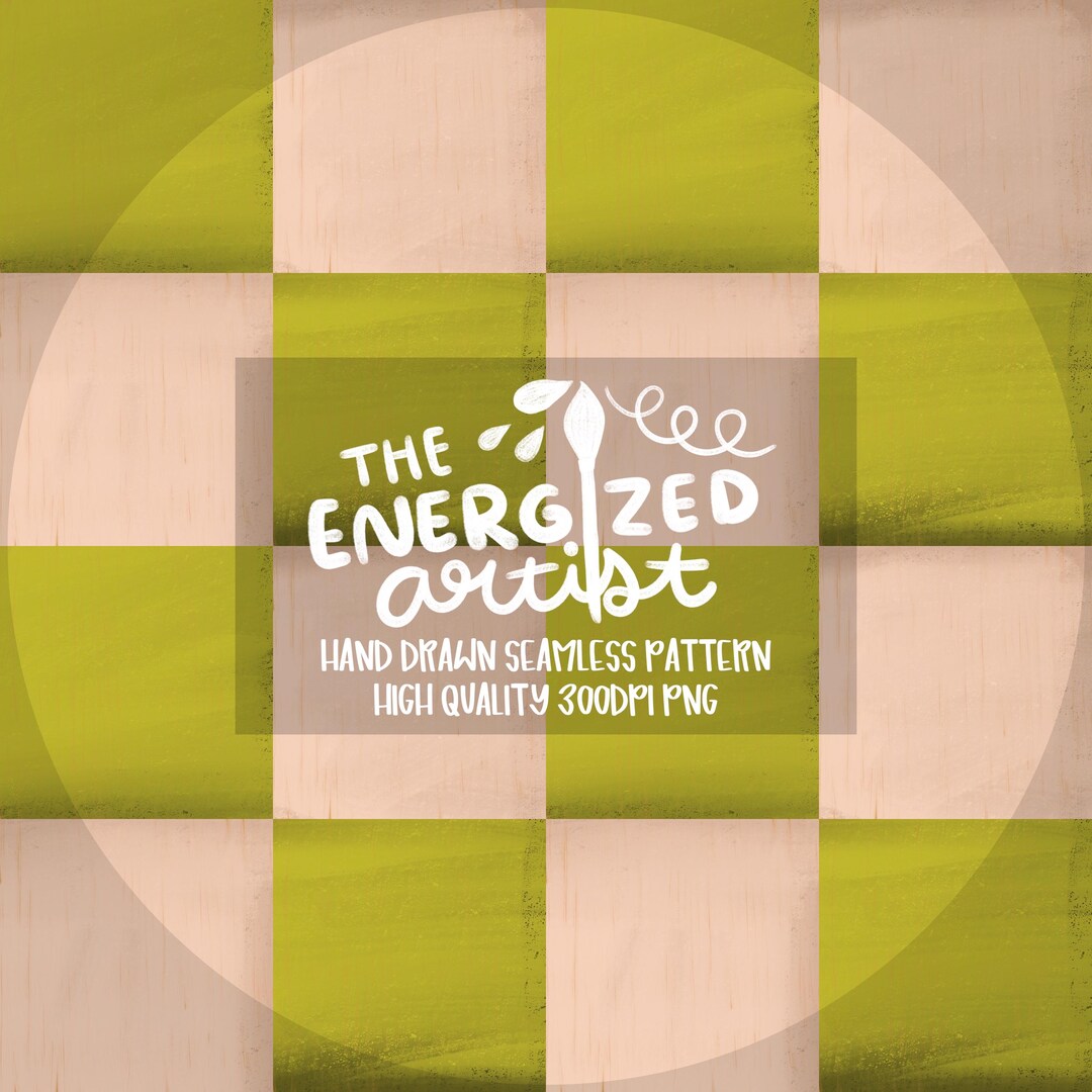 Hand Painted Checkerboard Seamless Pattern – Green and Beige Retro ...