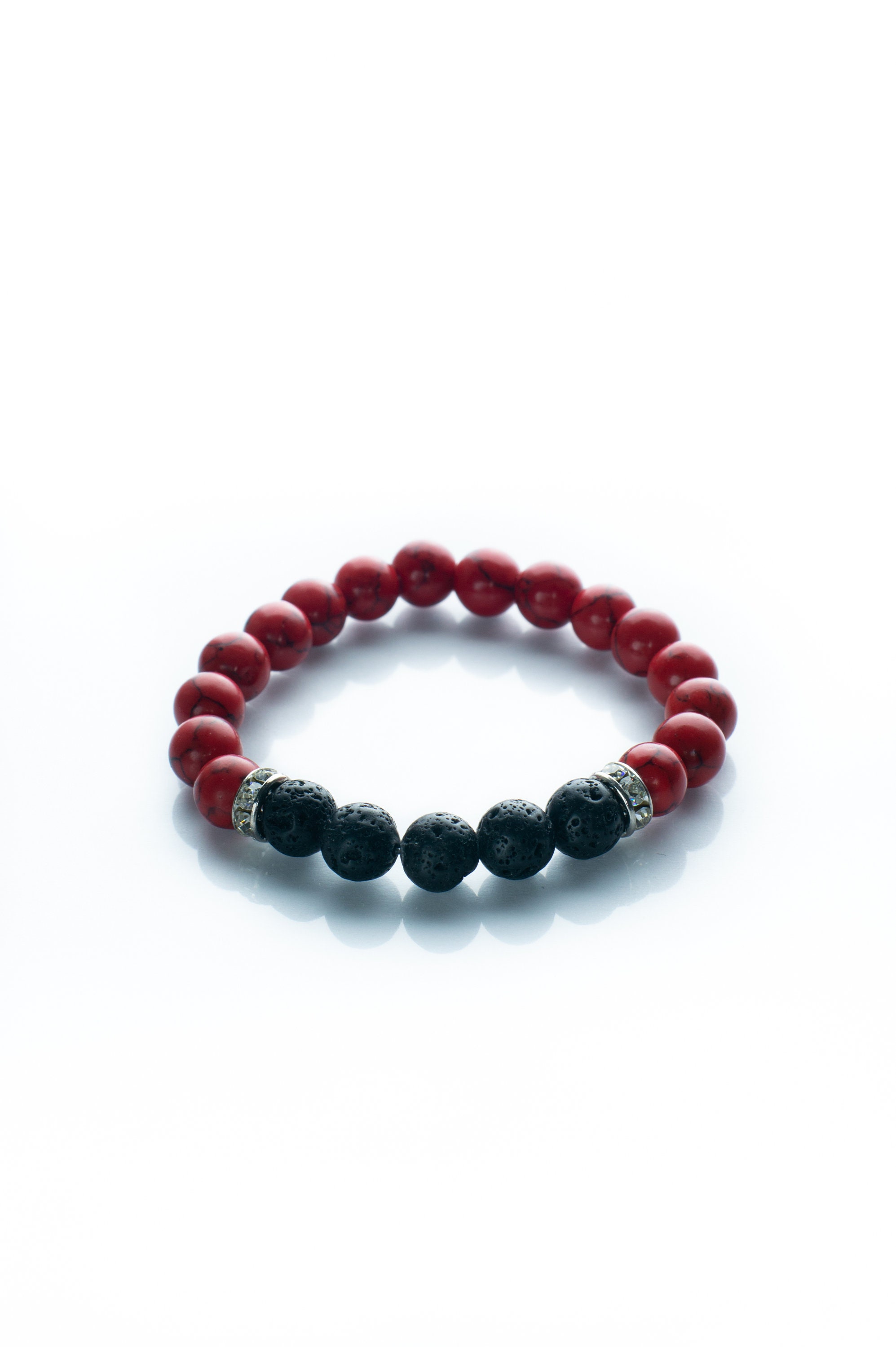 Piedras rojas de howlite y lava - Etsy España