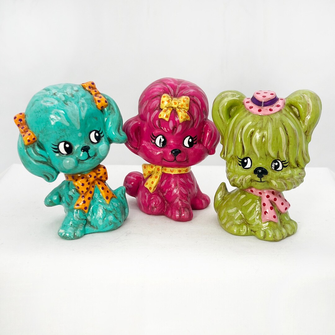 Vintage Big Eye Pups, Vintage 70s Dogs, Retro Dog Figurine, Ceramic Dog ...