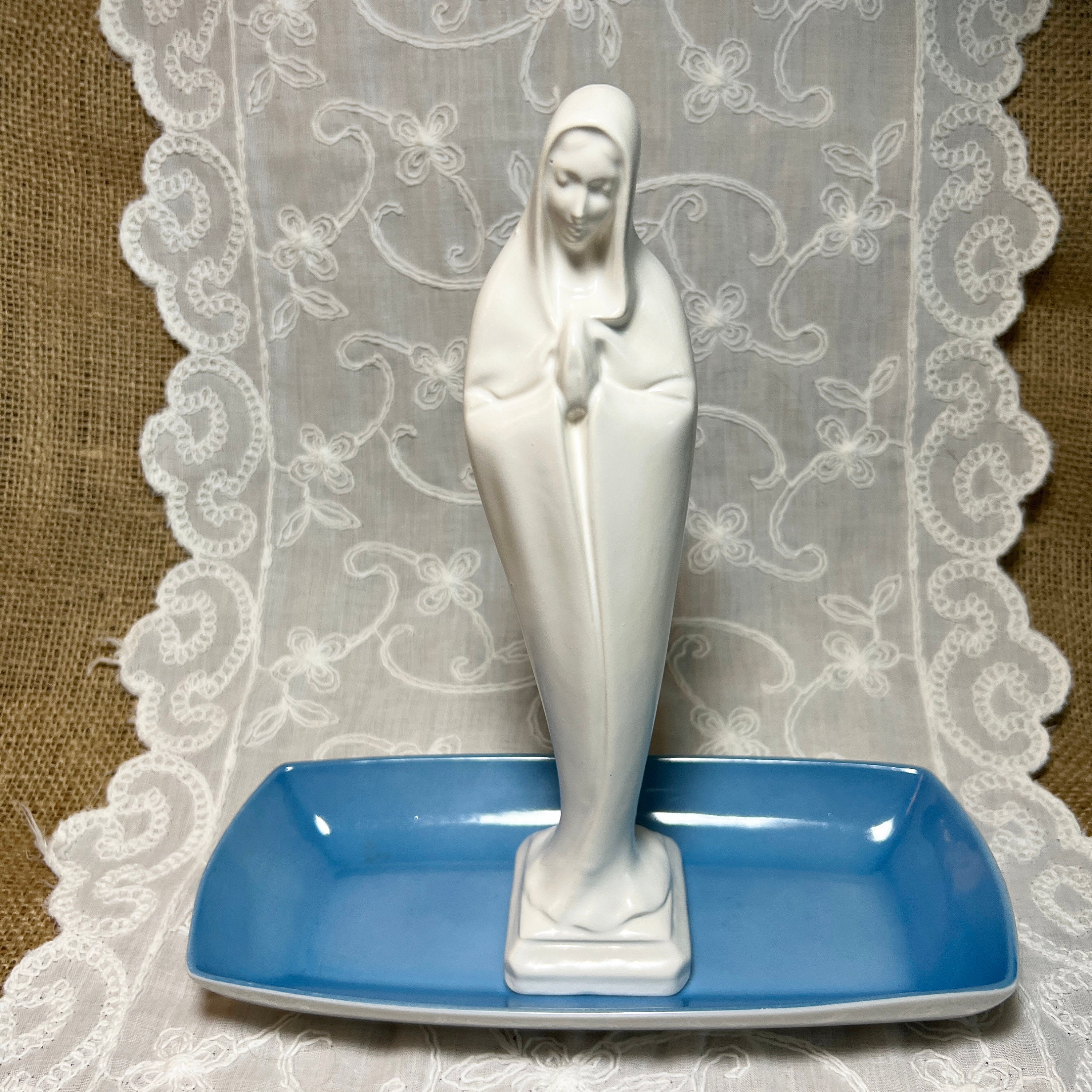 Vintage Virgin Mary Glazed Mother Mary Ceramic Mary - Etsy