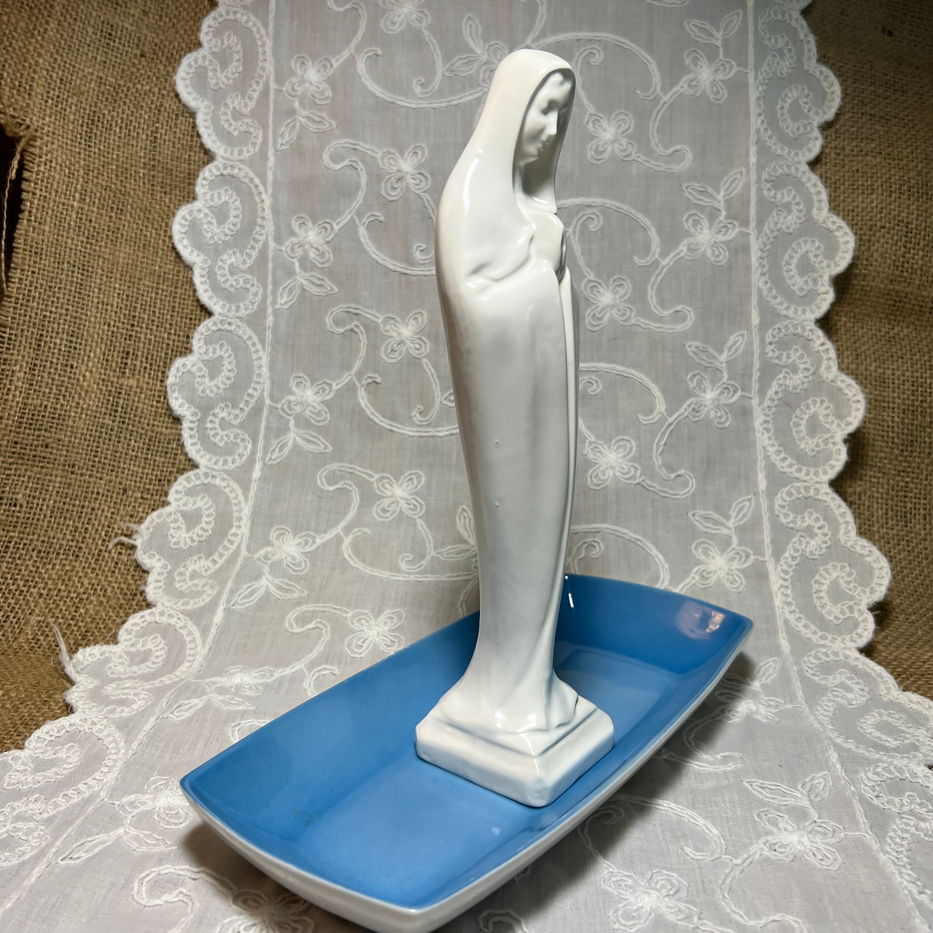 Vintage Virgin Mary Glazed Mother Mary Ceramic Mary - Etsy