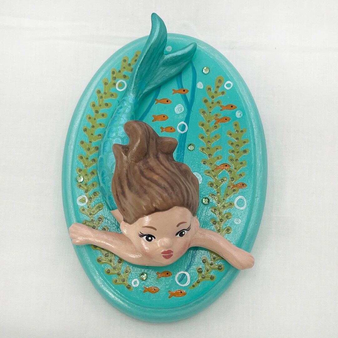 Vintage Mermaid, MCM Mermaid Plaque, Mermaid Wall Hanging, Mid Century ...
