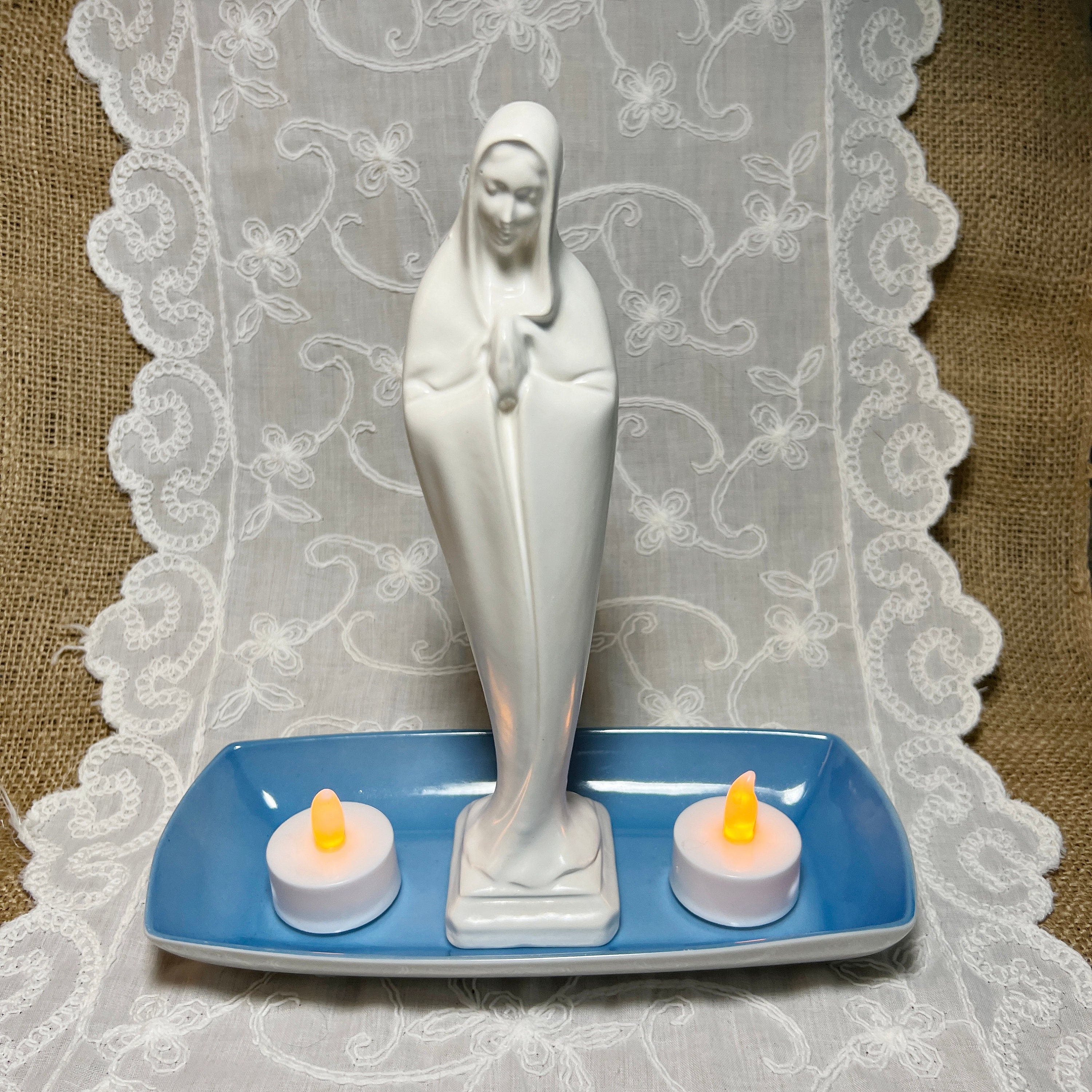 Vintage Virgin Mary Glazed Mother Mary Ceramic Mary - Etsy