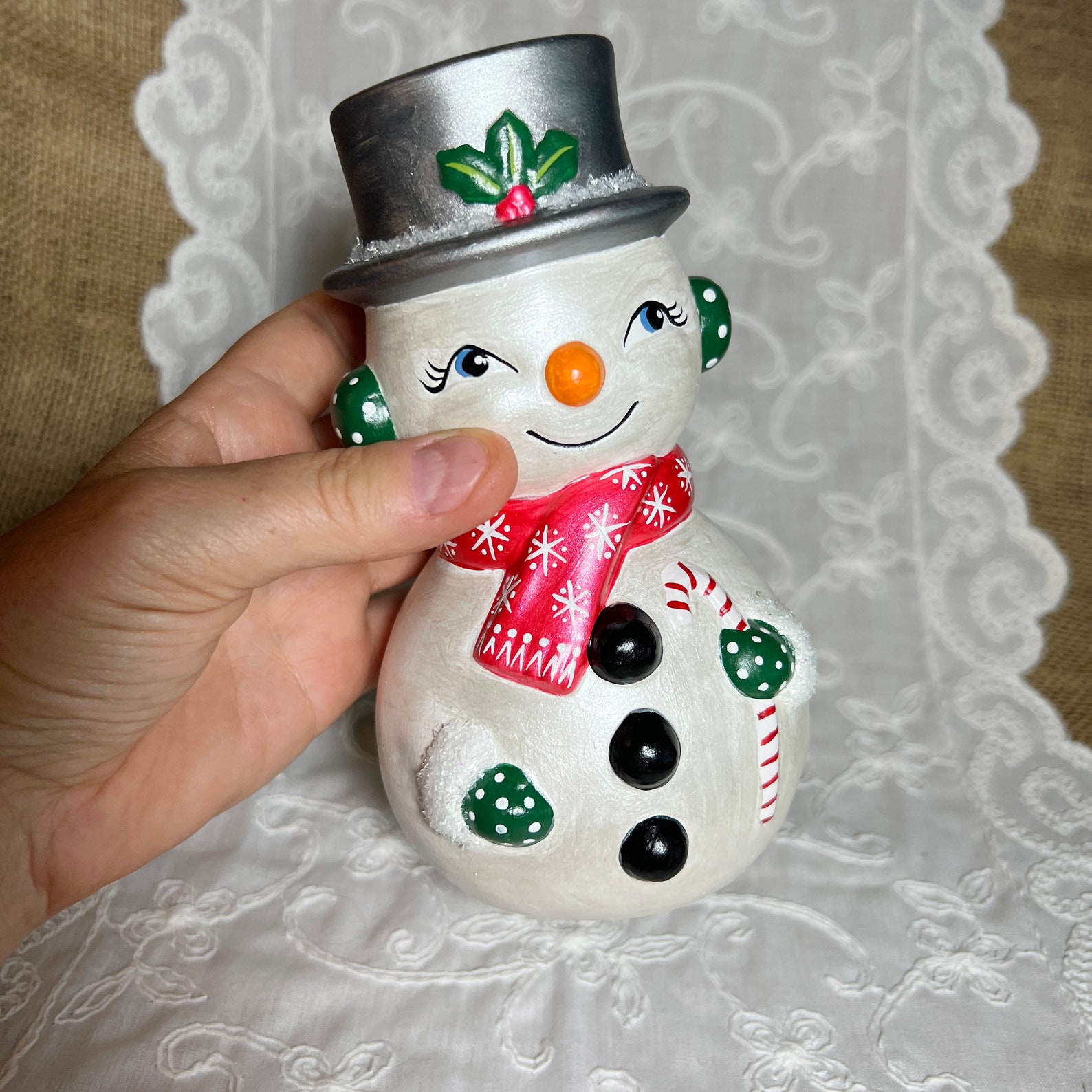Vintage Snowman Retro Snowman Glitter Snowman Vintage - Etsy