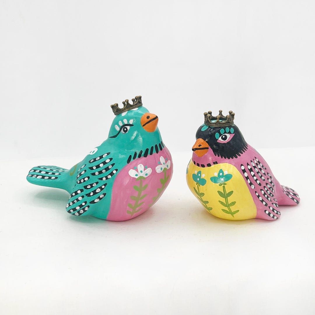 Ceramic Bird Figurines, Vintage Bird, Colorful Ceramic Birds, Hand ...