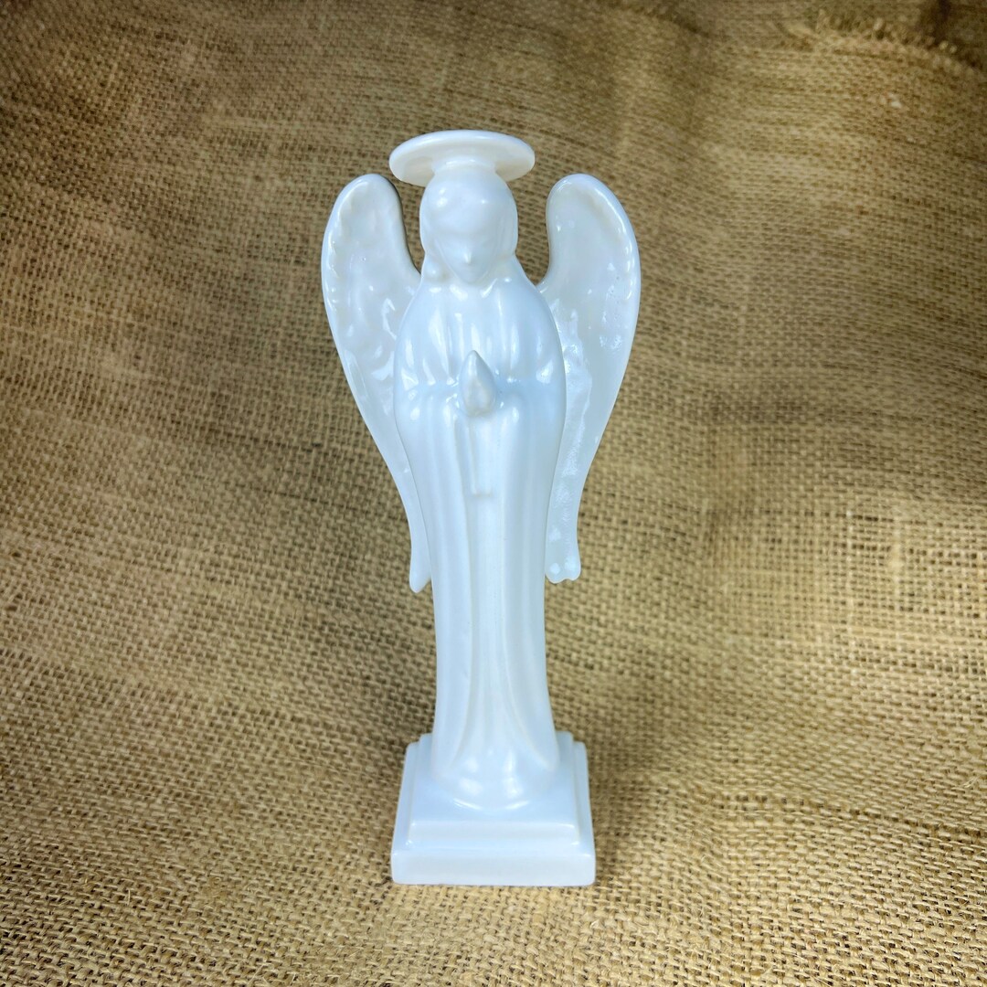 Vintage Virgin Mary, Mary With Wings, Unique Virgin Mary Statue, Glazed ...