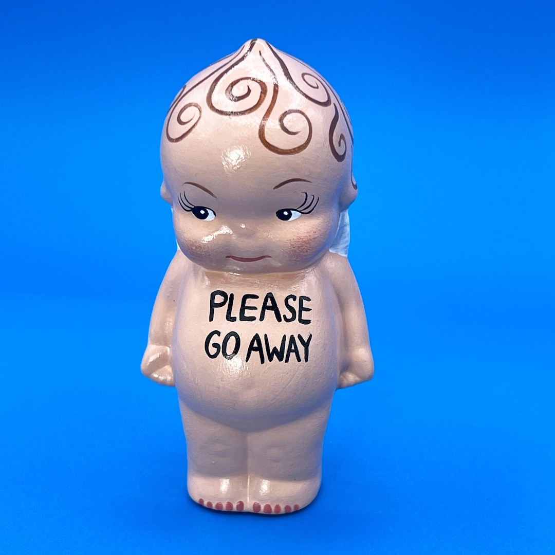 Vintage Kewpie Doll, Cute Kewpie, Cupie With Message, PLEASE GO AWAY ...