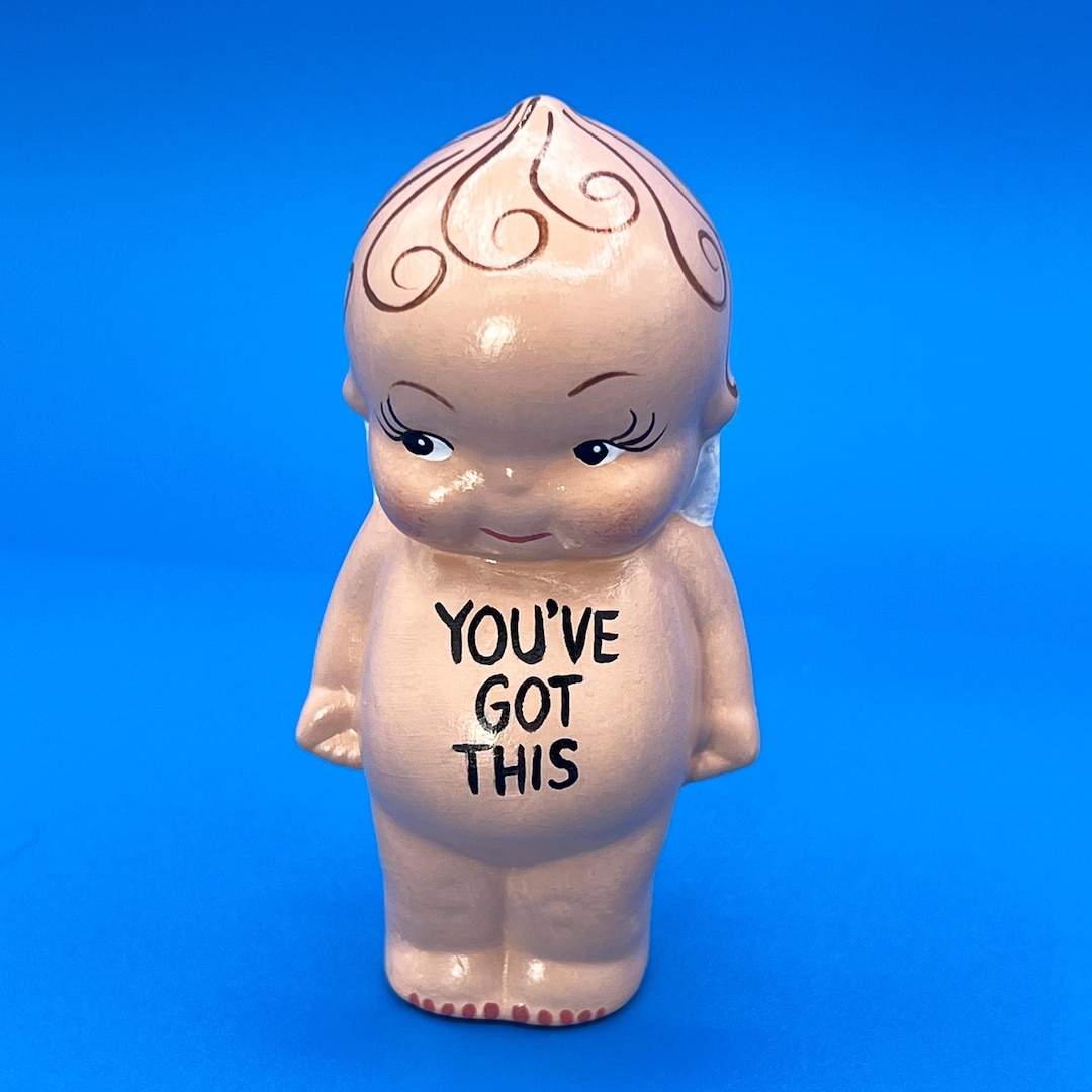 Vintage Kewpie Doll, Cute Kewpie, Cupie With Message, You've Got This ...