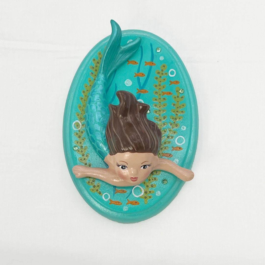 Vintage Mermaid, MCM Mermaid Plaque, Mermaid Wall Hanging, Mid Century ...