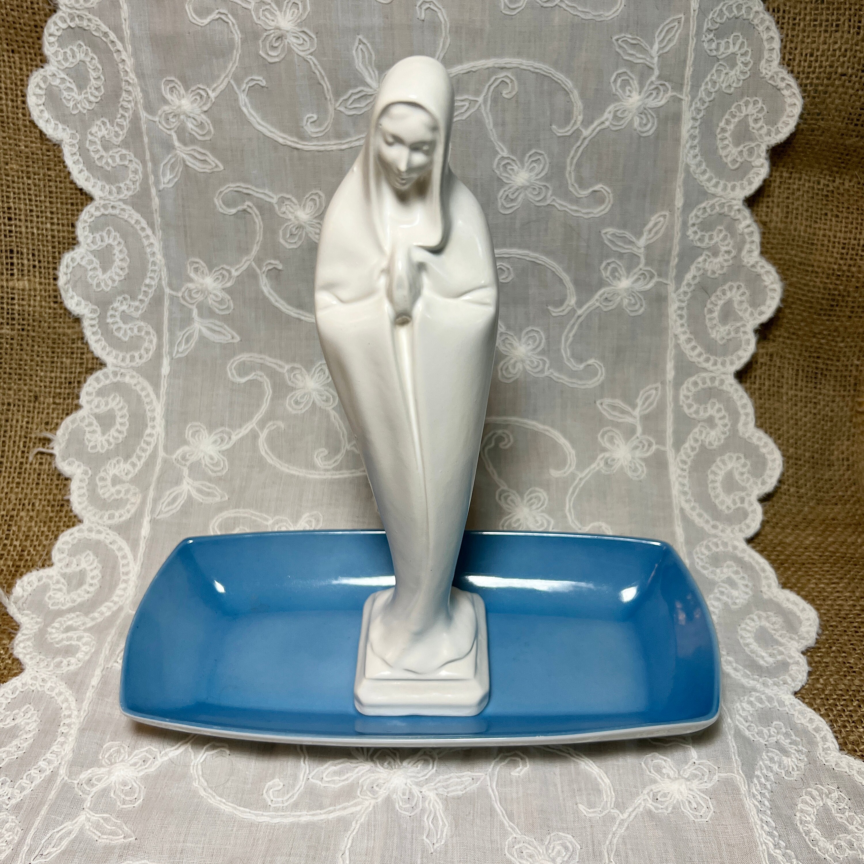 Vintage Virgin Mary Glazed Mother Mary Ceramic Mary - Etsy
