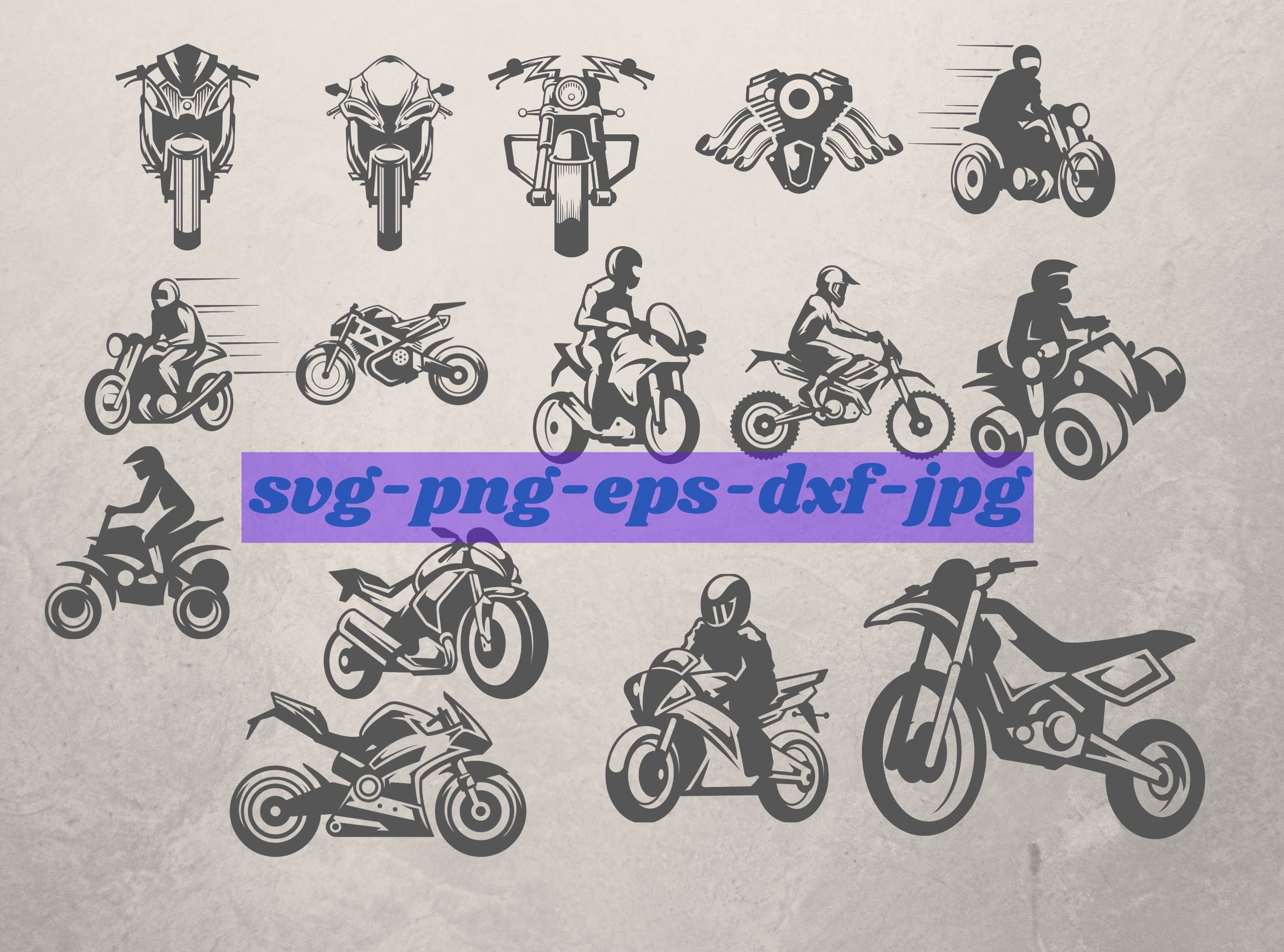 Motorcycle Svg-motorcycle Cut File-motorbike Vector-svg Eps Png Dxf ...