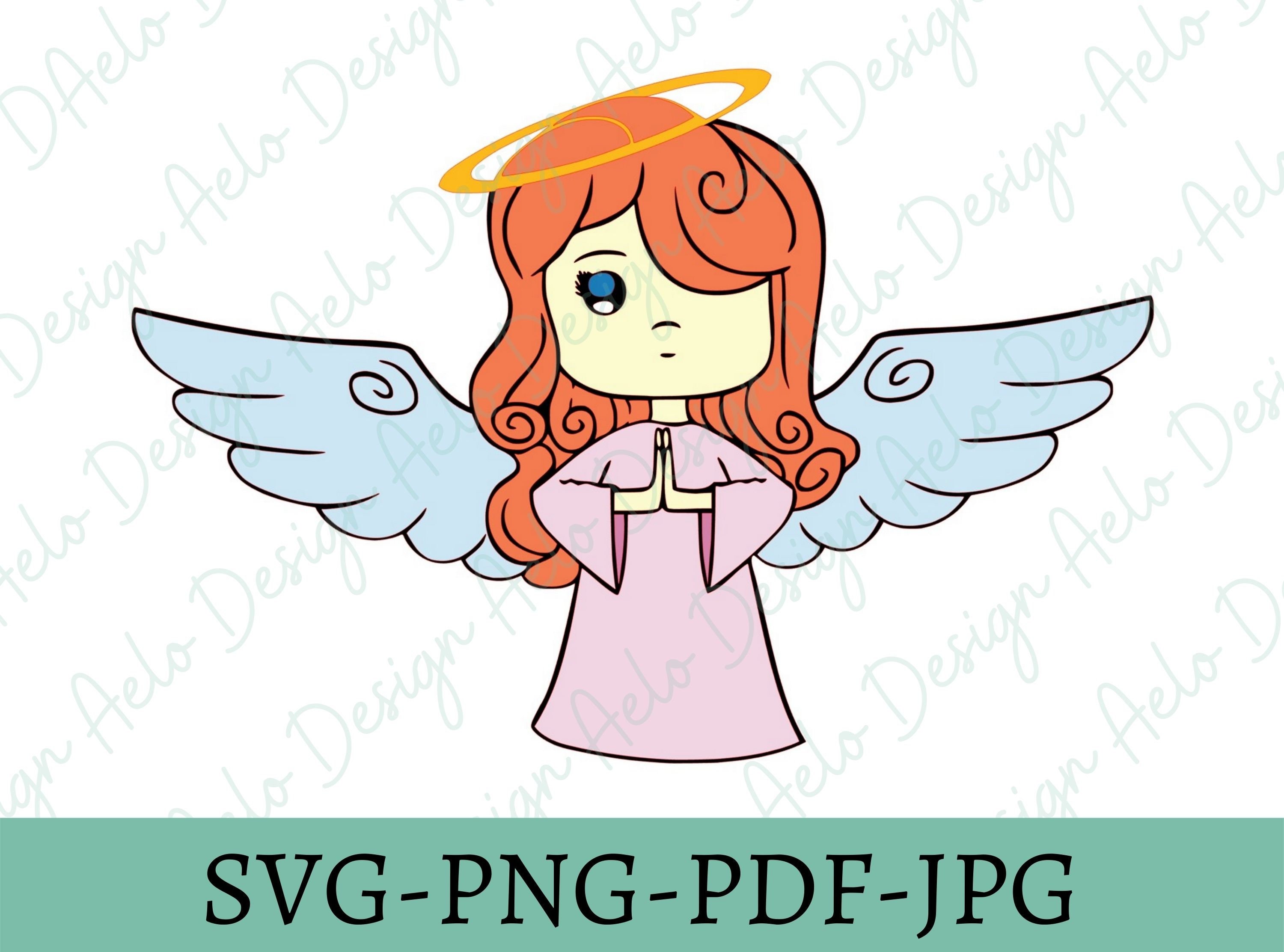 Angel Girl-angel Cut File Cute Little Girl Svg Files for Cricut ...