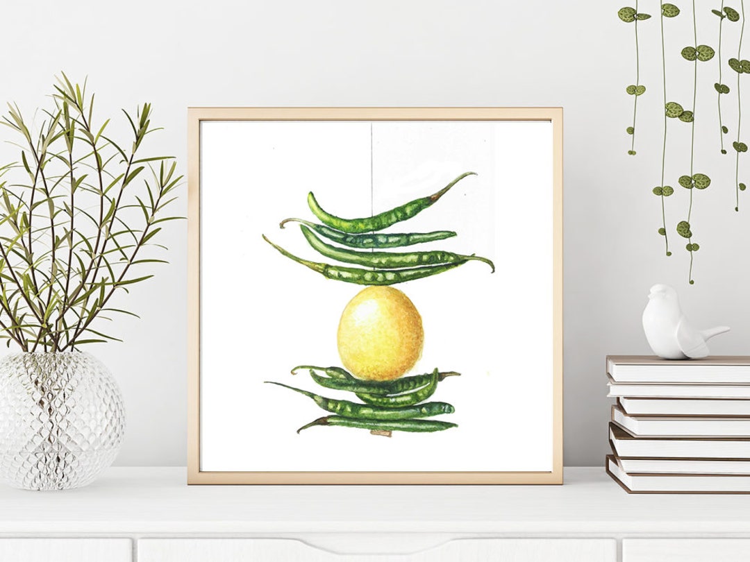 Nimbu Mirchi | Watercolor | Digital Art | Printable Art | Indian Art ...
