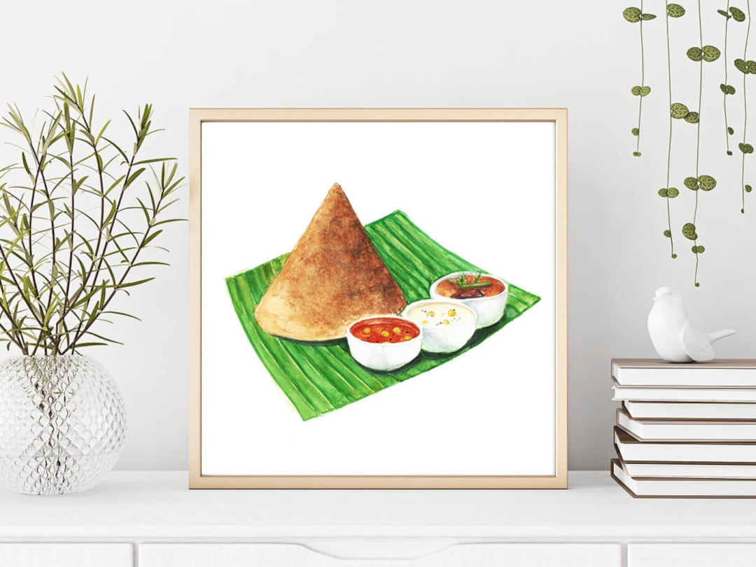 Cone Dosa Watercolor Digital Printable Art | Indian Art | Chennai ...