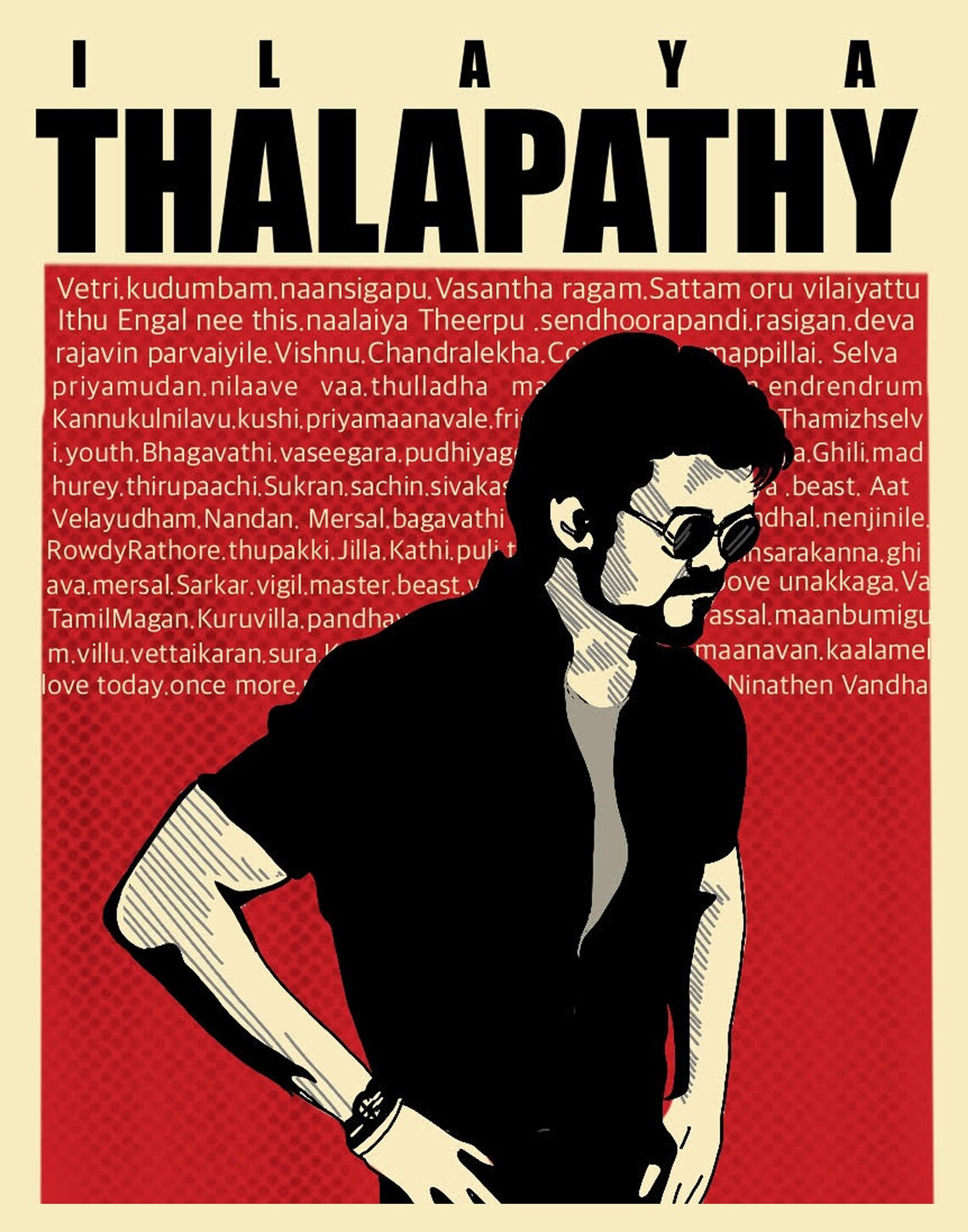 Vijay Actor Retro Poster | Tamil Movie Art (digital Download) - Etsy