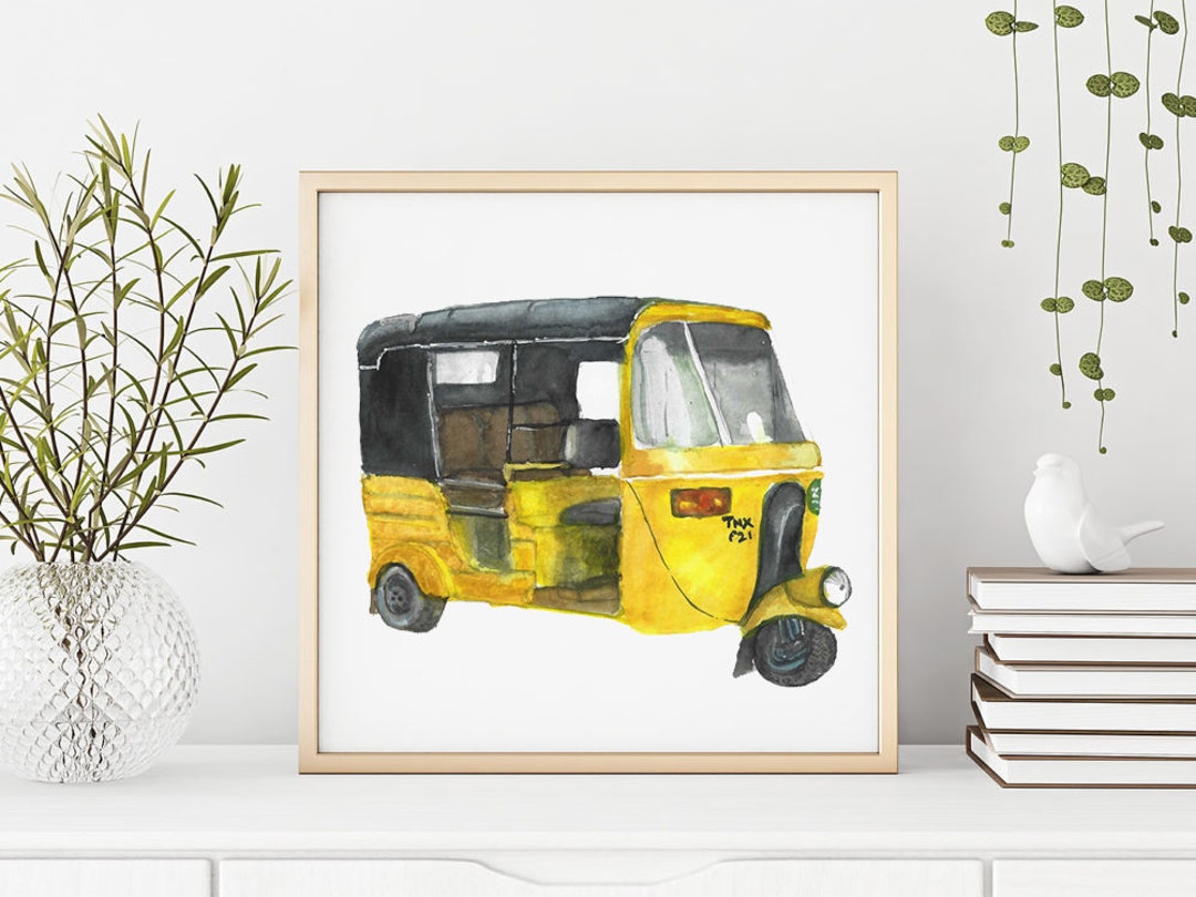 Auto Rickshaw | Watercolor Art | Chennai Art | Indian Art | Indian ...