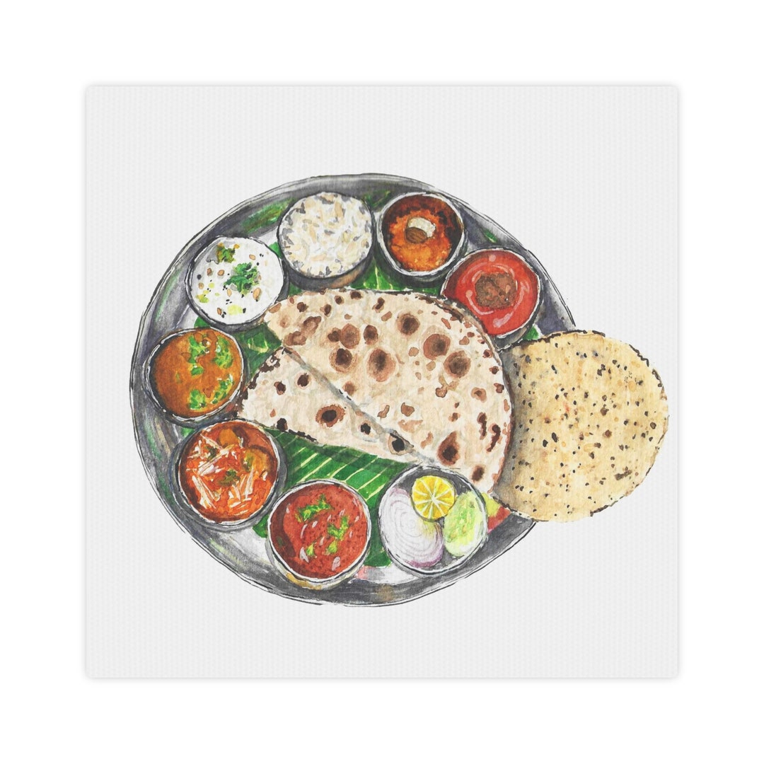 Indian Thali 8x8 Canvas Photo Tile Indian Eats - Etsy
