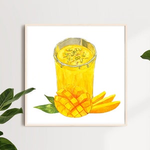 Mango Lassi | Printable Art | Indian Food Art | Watercolor Digital Art ...