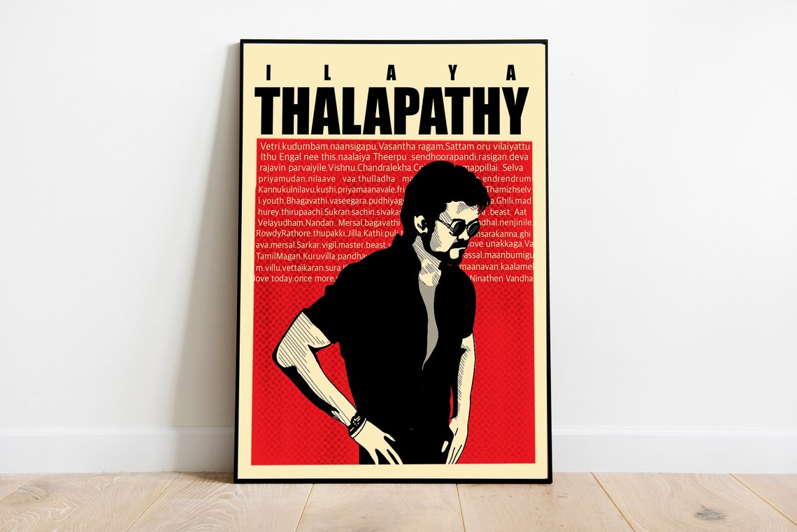 Vijay Actor Retro Poster | Tamil Movie Art (digital Download) - Etsy