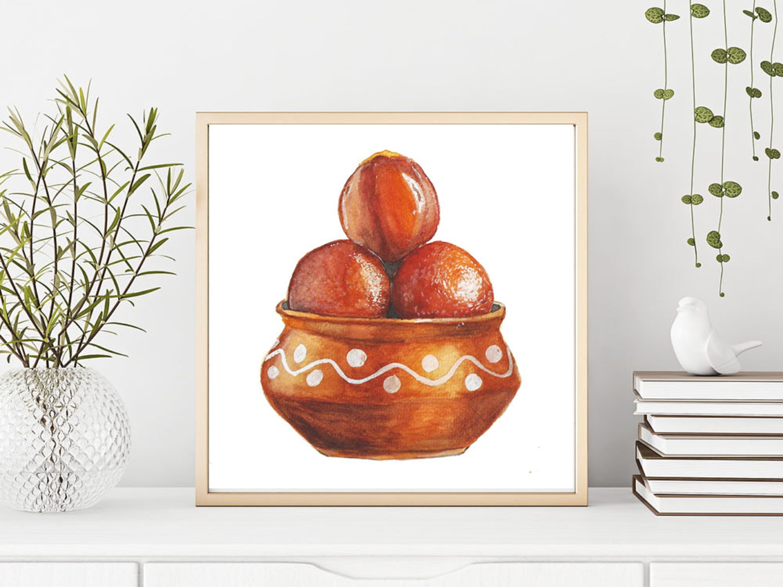 Gulab Jamun Watercolor Art Indian Digital Art Indian Sweet | Etsy
