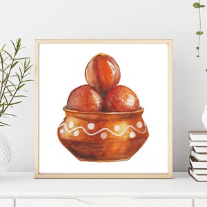 Gulab Jamun Watercolor Art | Indian Digital Art | Indian Sweet | Diwali ...