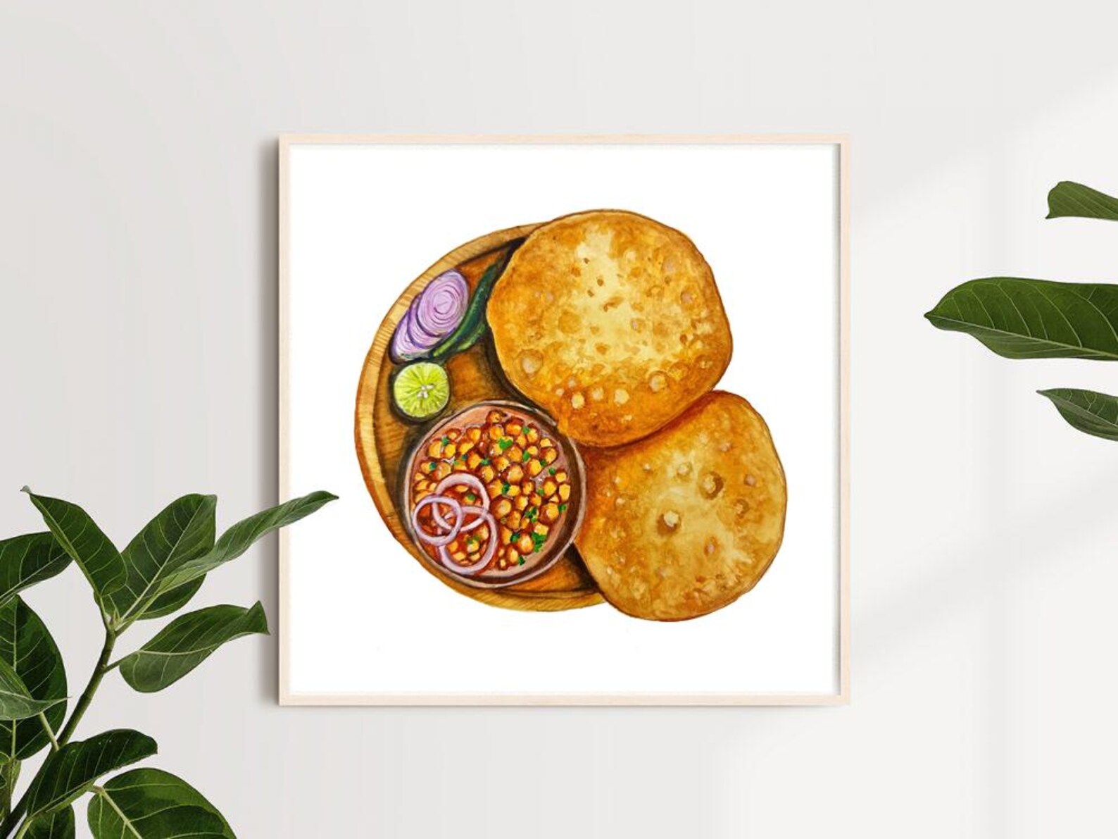 Chole Batura Watercolor Art | Indian Food Art | Mumbai | Delhi - Etsy